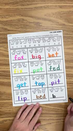 CVC Words No-Prep Secret Code Worksheets Kindergarten, Morning Work ...