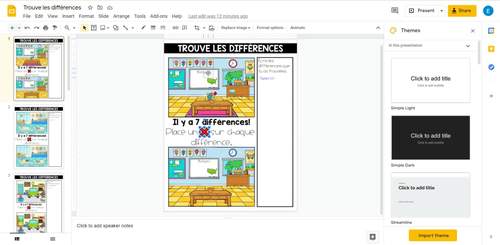 FRENCH GOOGLE SLIDES ACTIVITIES FOR EARLY FINISHERS - TROUVE LES ...