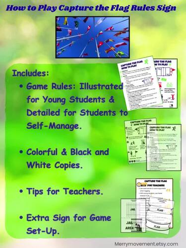 Capture the Flag Game Poster & Printables | PE, Outdoor Recess, Field ...