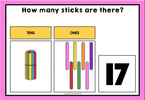 Teen Number PowerPoint Counting Place Value Popsicle Sticks | TPT