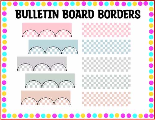 Printable Boho Neutral Checkered Bulletin Board Borders, Classroom Borders