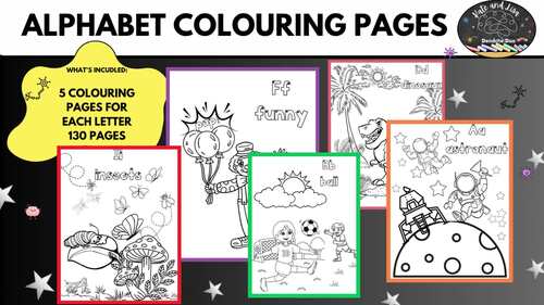 Alphabet Colouring Pages | Letter & Sound Practice by DendriteDuo