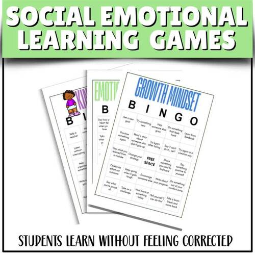 SEL Bingo Games Bundle | Kindness, Emotional Awareness & Growth Mindset ...