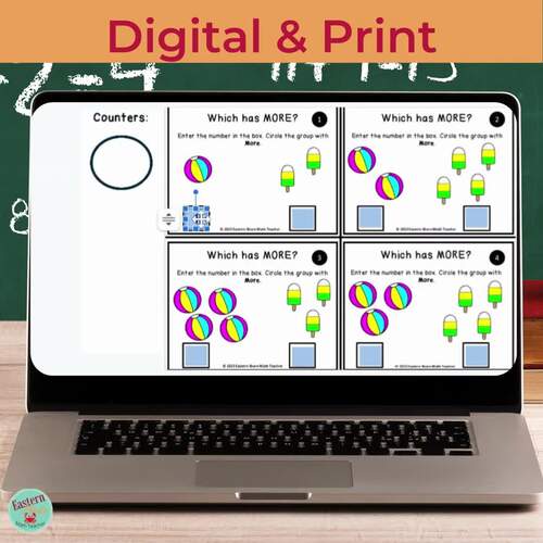 More and Less For Kindergarten | Comparing Numbers | TPT