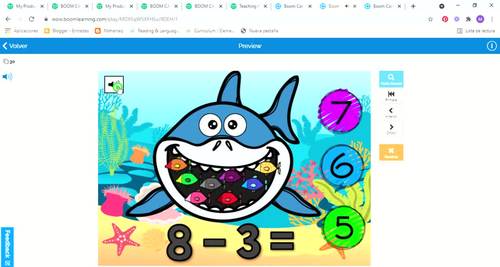 BOOM CARDS Summer: SUBTRACTION up to 10 Digital Resources by Ms Herraiz