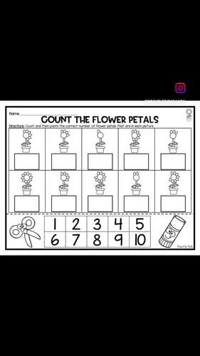 Numbers 1-10 Counting Practice | Cut and Paste NO PREP Worksheets