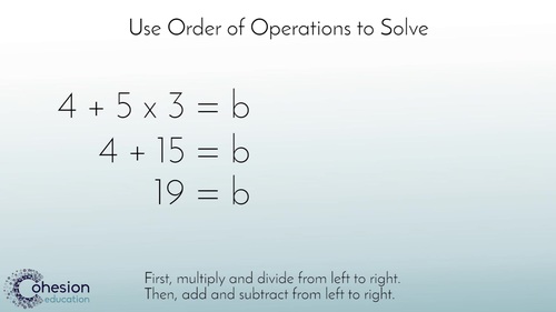 Understand the Order of Operations by Cohesion Education | TPT