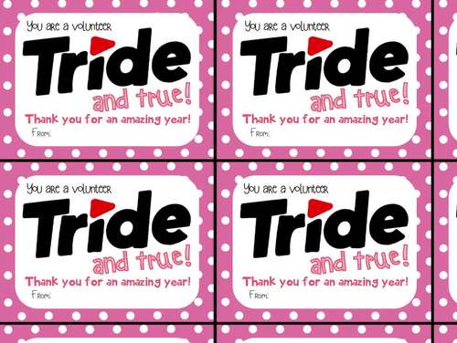 Trident Gum End of Year Appreciation Gift Tag for Volunteers | TPT
