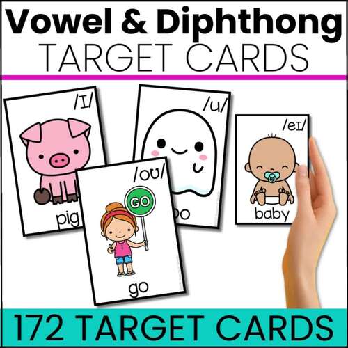Vowel and Diphthong Target Cards - Articulation - Apraxia - Phonology