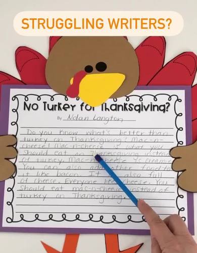 Turkey Writing Thanksgiving Persuasive Writing Craft by The Applicious ...