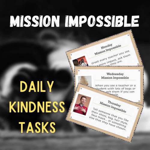 Mission Impossible | 1 Week of Kindness and Behavior Tasks | Points Chart