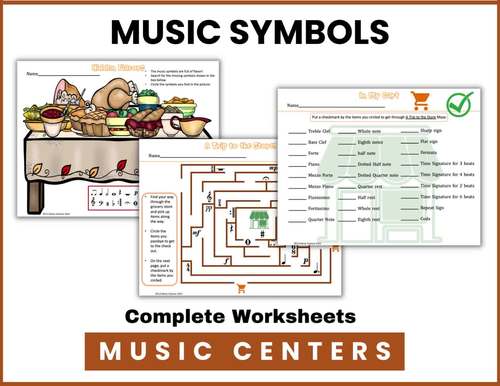 Thanksgiving Music Worksheets Theory, Rhythm, Symbols Playing Activities