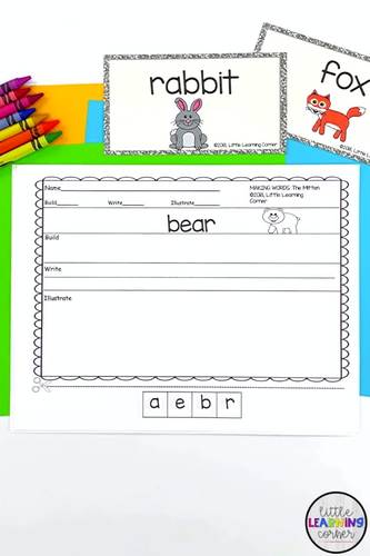 Making Words - The Mitten - Writing Center by Little Learning Corner