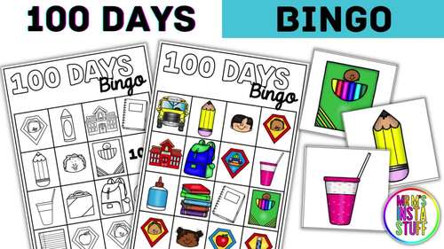 100th Day of School Bingo Game by Improving Your Classroom | TPT