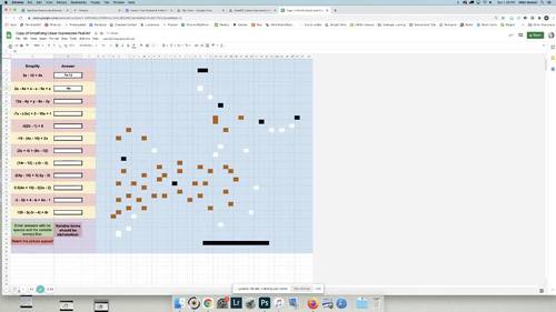 Simplify Linear Expressions Corgi Dog PIXEL ART Distance Learning ...