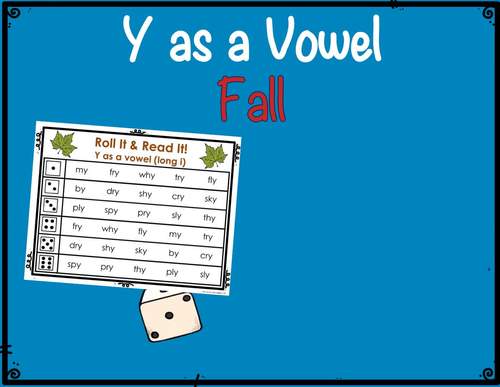 Y as a Vowel Roll It Read It Words & Sentences Game Cards | TPT