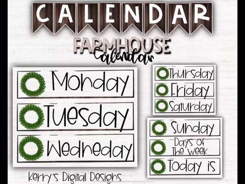 Editable Farmhouse Calendar Set | Holidays | Weather | Math | 2022