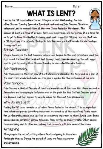 The Season Of Lent - Learning Activity Pack by Pink Tulip Teaching ...