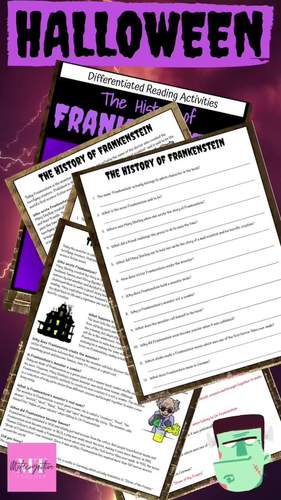 The History of Frankenstein - Halloween Guided Reading by Metacognitive ...