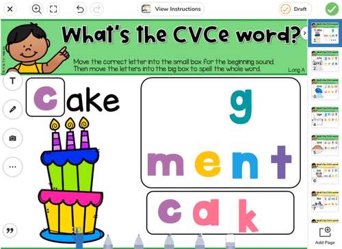 CVCe Word Spelling Digital Phonics Activities by A is for Apples