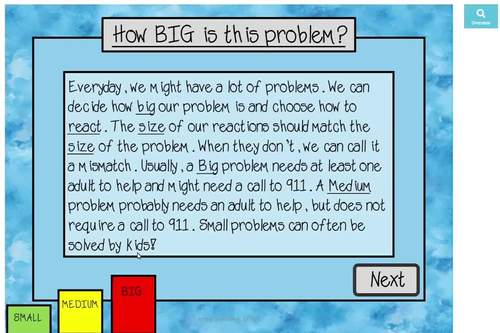 OT Self Regulation SEL Problems and Reactions BOOM cards by Miss Jenny OT