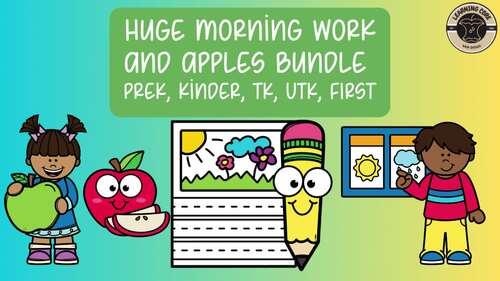 September Morning Work Apple Bundle PreK Kindergarten First Grade TK UTK
