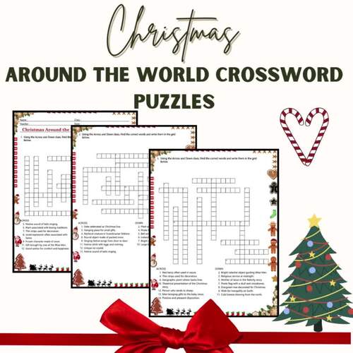 Christmas Around The World Crossword Bundle of 8 Puzzles Vocabulary ...