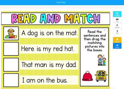 Read and Match - Digital Task Cards - Boom Cards by My Teaching Pal