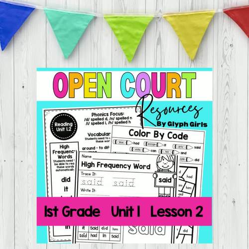 Open Court Reading 1st Grade Unit 1, Lesson 2 Resources by Glyph Girls