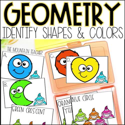 Identifying Shapes and Colors - 1st and 2nd Grade Geometry Math Center