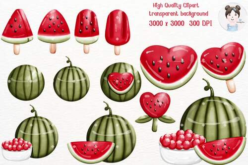 watermelon, watermelon clipart by Sunsaiijutha | TPT