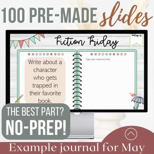 Writing Prompts & Digital Journal BUNDLE | March-June | No Prep | 100 ...