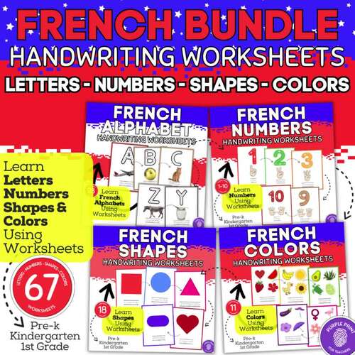 French Letters, Numbers, Shapes & Colors Printable Handwriting ...