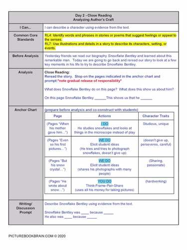 Snowflake Bentley by Jacqueline Briggs Martin Lesson Plan and Activities