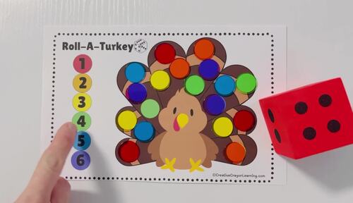 Roll-A-Turkey – Thanksgiving Fall Math Center Game for PreK ...