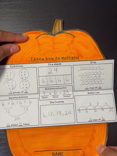 Fall Multiplication Pop Out Craftivity | Fall Math Craft Activity