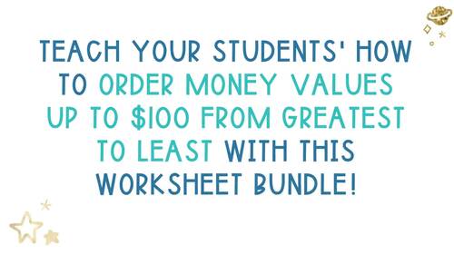 Worksheet with Money : Bundle by Kerry Grogan Tutoring | TPT