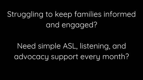 DHH Year Long Monthly Newsletters, ASL, Listening, Speech & Advocacy Pack