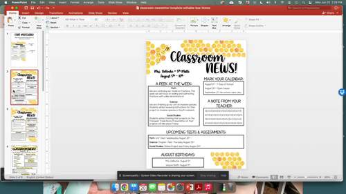Classroom Newsletter Template- Bee Theme (Black and Yellow) by Kristi ...