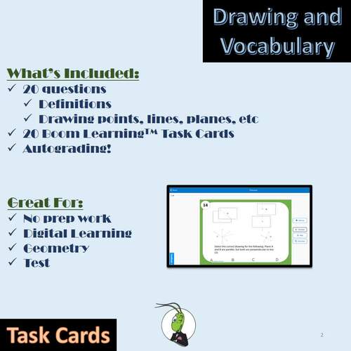 Geometry Vocabulary Drawing Boom Task Cards by Grasshopper Mathematics