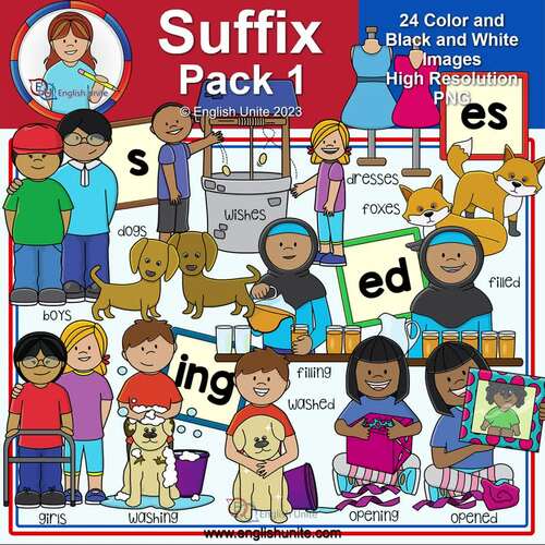 Clip Art - Suffix Bundle by English Unite Clip Art | TPT