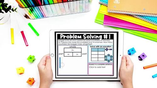 2 Digit Addition Subtraction Single Step Word Problems Task Cards Game ...