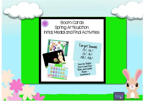 Boom Cards Spring Articulation Initial Medial Final Activities | TPT