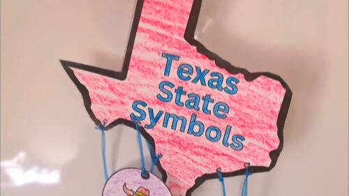 Texas Independence Day Activities Cut & Paste - Texas State Symbols Mobile