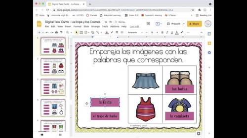 Spanish Clothing and Colors Digital Task Cards by SenoraQ | TpT