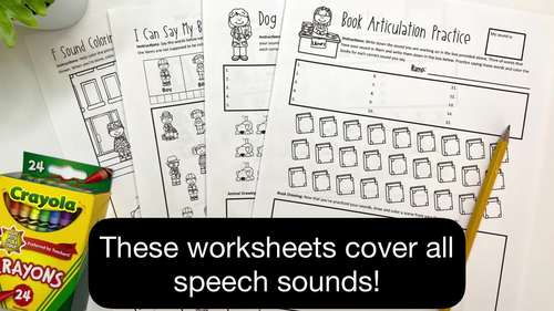 Community Helpers Themed Speech Therapy Articulation Worksheets and ...