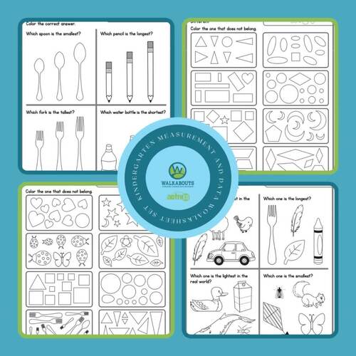 Kindergarten Math Measurement and Data Classifying Objects Walksheet Set 2