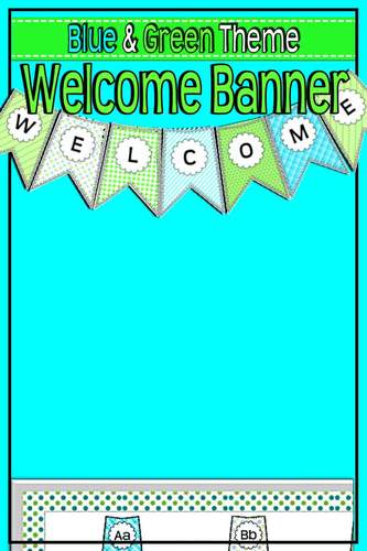 WELCOME BANNER and WORD WALL Blue Green Theme Classroom Decor by ...