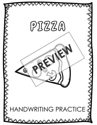 Letter P Tracing Worksheet Pizza Alphabet Handwriting Practice PreK ...