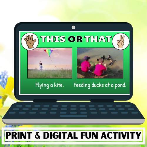 Spring Would You Rather? This or That? Slideshow & Print Pages Writing ...